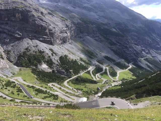 Climbing the Stelvio Pass in the Dolomites